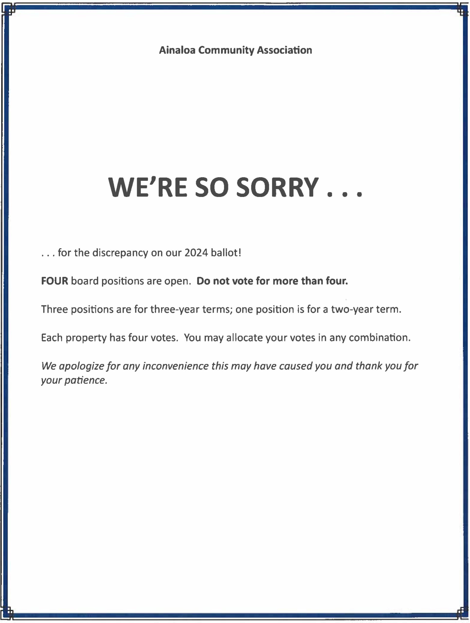 Agendas – Ainaloa Community Association